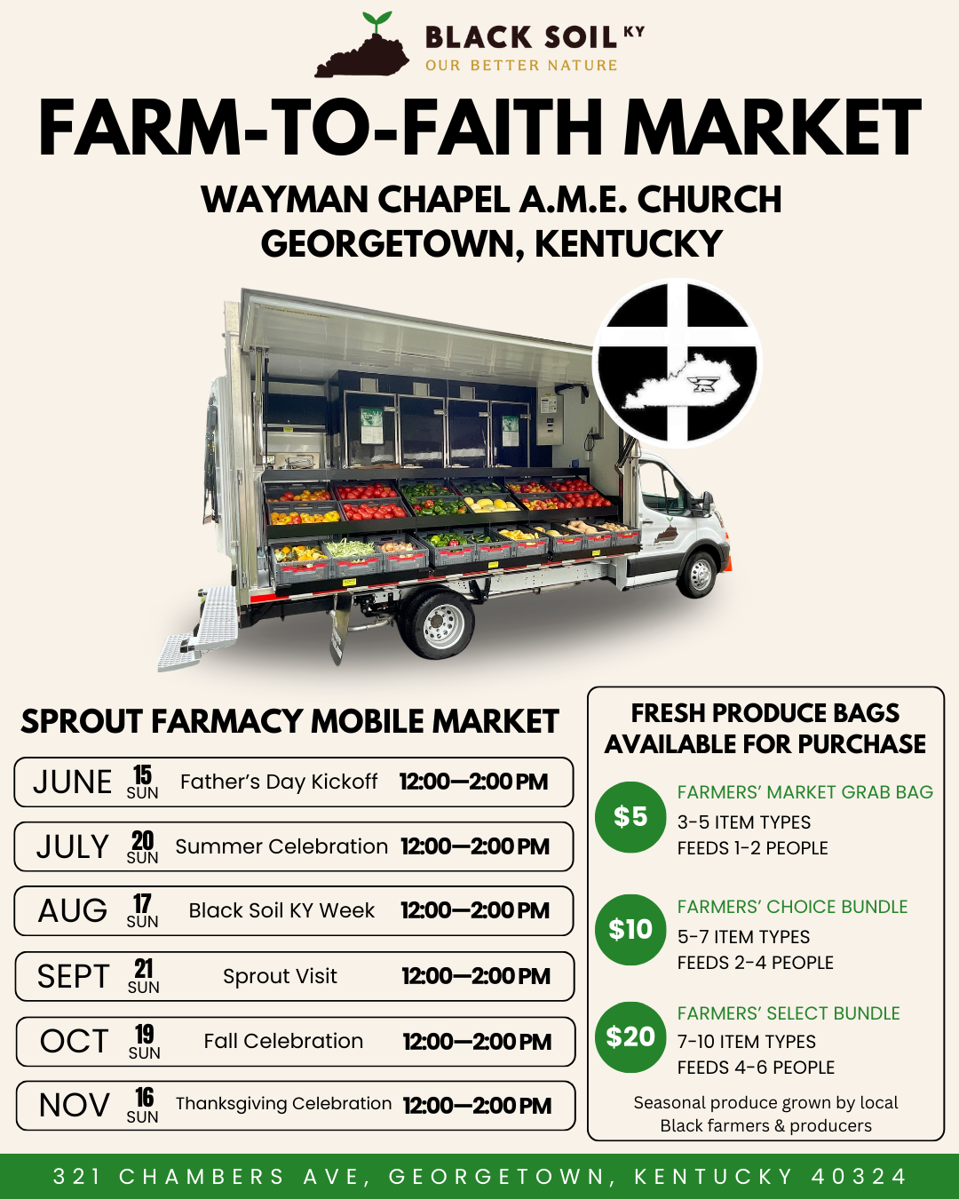 2025 Farm to Faith | Sunday, June 15 | Wayman Chapel AME | Black Soil KY